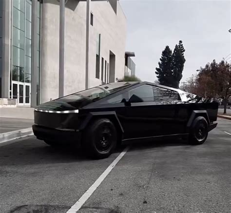 Tesla Cybertruck In Gloss Black Shows Up For The First Time Autoevolution