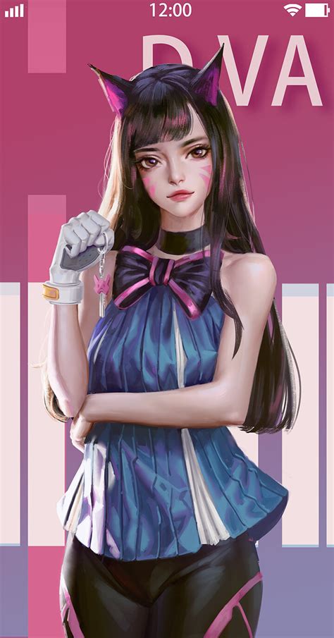 Cute Nekogirl Dva Hana Song With Cat Ears Artist Ga Is Overwatch