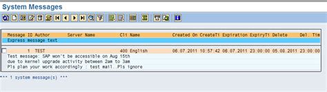 sap basis tutorials how to post system message in sap