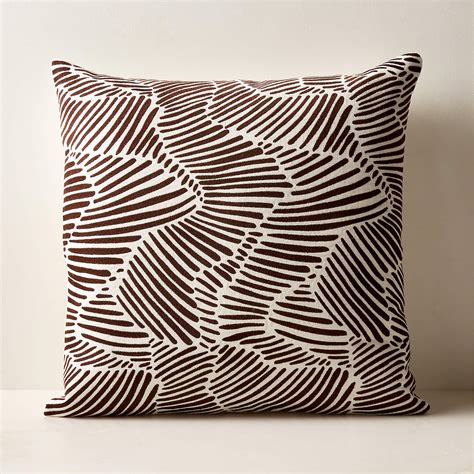 Kochi Embroidered Linen Throw Pillow With Feather Down Insert 20 Cb2