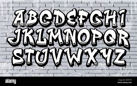 Graffiti Font Or Hip Hop Type In Street Art Typeface With Grunge