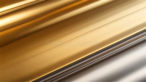 Abstract Metallic Gold And Silver Waves With Reflective Shiny Surface In Luxury Design Stock