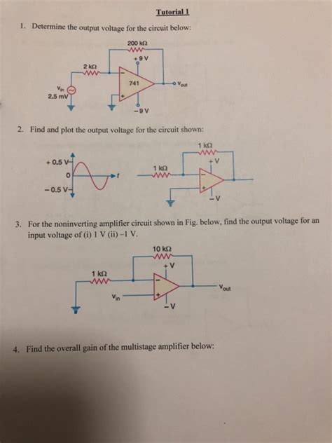 Solved Tutorial Determine The Output Voltage For The Chegg