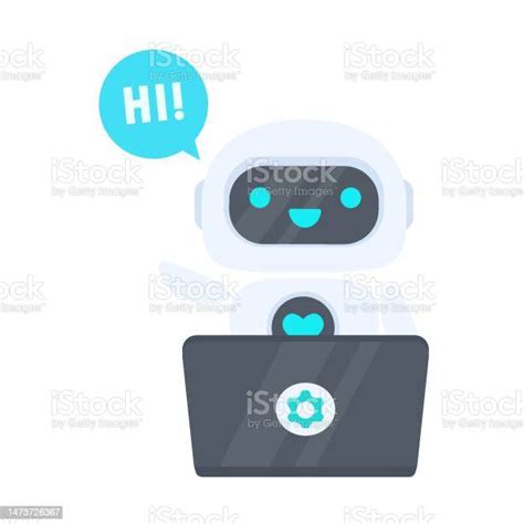 지능형 로봇이 있는 자동 응답 시스템은 정보를 제공하고 문제가 있는 고객을 돕습니다 Brand Name Online Messaging Platform에 대한 스톡 벡터 아트