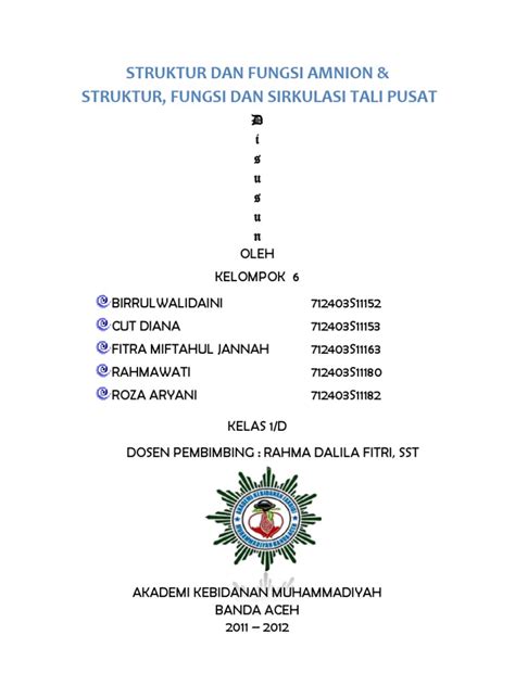 Struktur Dan Fungsi Amnion And Struktur Fungsi Dan Sirkulasi Tali Pusat Pdf