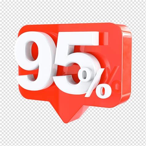 Premium Psd Red 95 Text 3d Rendering