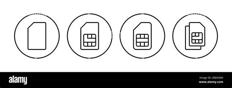 Sim Card Icon Set Dual Sim Card Icon Vector Stock Vector Image And Art