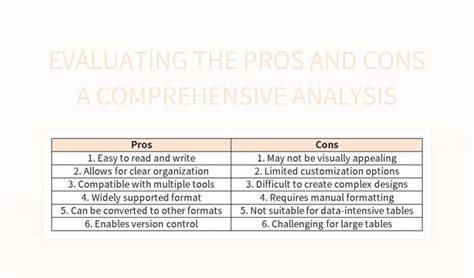 A Comprehensive Analysis Of Evaluating The Pros And Cons Excel