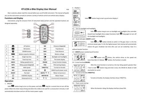 Pdf Kt Lcd6 E Bike Display User Manual V1 · Kt Lcd6 E Bike Display