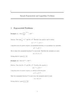 Sample Exponential And Logarithm Problems 1 Exponential Sample Exponential And Logarithm