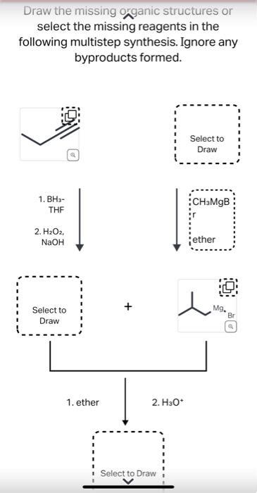 Solved Draw The Missing Organic Structures Or Draw The