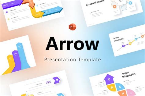 多色彩箭头信息图形图表ppt模板 Ppt派