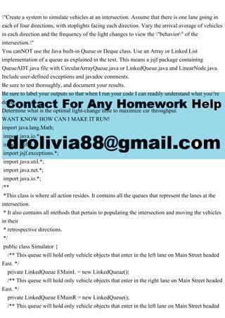 Create A System To Simulate Vehicles At An Intersection Assume Th Pdf