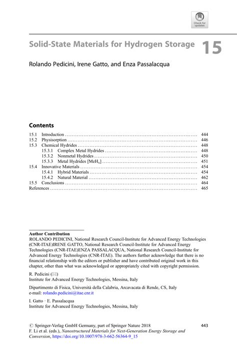 Pdf Solid State Materials For Hydrogen Storage
