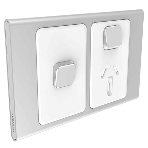 Clipsal Iconic Styl Cover Skin Single Gpo Power Point With Extra Switch