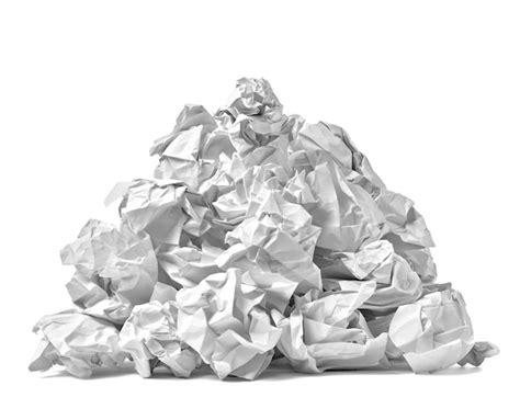 Premium Photo Paper Ball Crumpled Garbage Trash Mistake Stack Heap