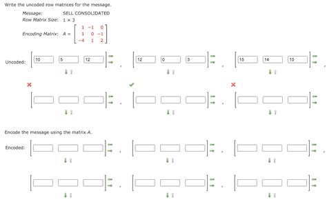 solved write the uncoded row matrices for the message