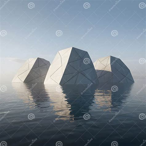 Geometric Structures Submerged In Water Reflecting Tranquility And Architectural Elegance