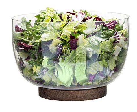 Sagaform Oval Glass Salad Bowl With Oak Trivet Clear Pricepulse