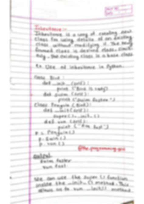 Solution Python Oops Concepts Handwritten Notes Studypool
