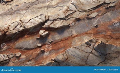 Photorealistic Composition Of Quartzite Rock Formation With Ground