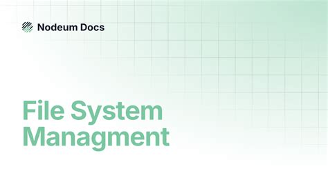 File System Managment Nodeum Docs File System Managment Nodeum Docs