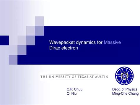 Ppt Wavepacket Dynamics For Massive Dirac Electron Powerpoint Presentation Id647240
