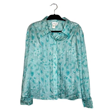 Coldwater Creek Tops Coldwater Creek 0 Silk Pleated Paisley Classy