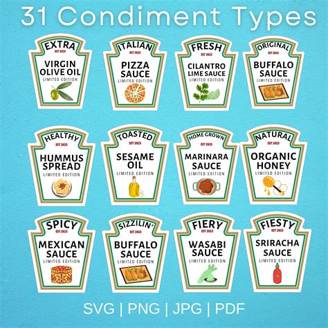 Condiments Shirt Svg Condiment Svg Group Condiment Shirt Svg Group