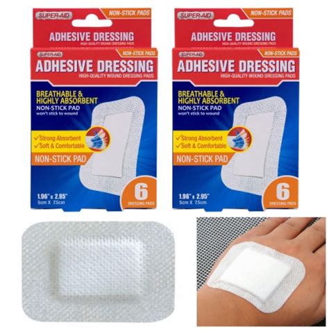 12 Pc Adhesive Bandage Dressing Pads First Aid Kit Sterile Non Stick