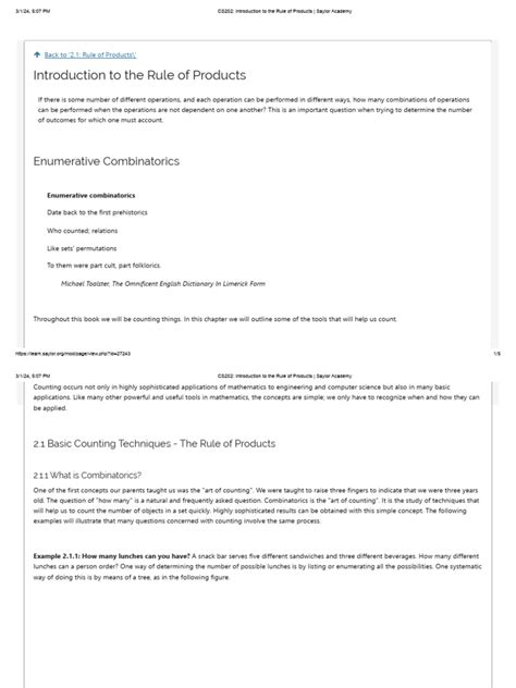 Cs202 Introduction To The Rule Of Products Saylor Academy 01 Pdf