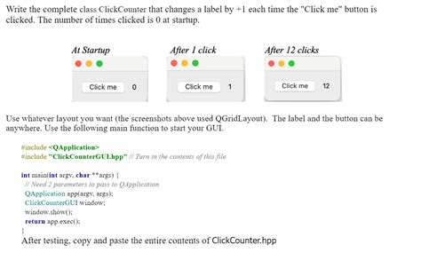 Write The Complete Class ClickCounter That Changes A Chegg
