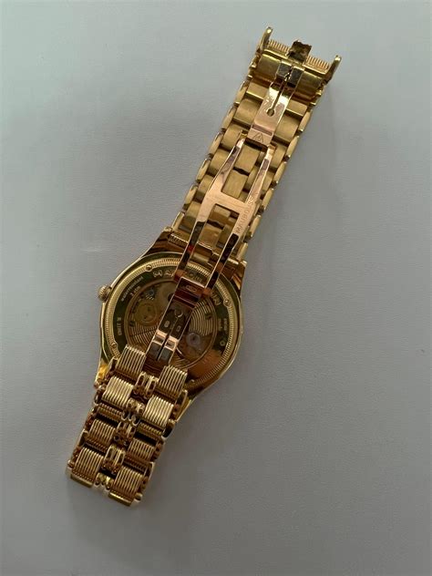 Mauboussin Black Dial 18 Karat Yellow Gold Vintage Watch For Sale At