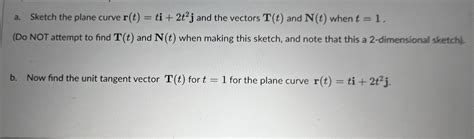 Solved A Sketch The Plane Curve R T Ti T J And The Chegg