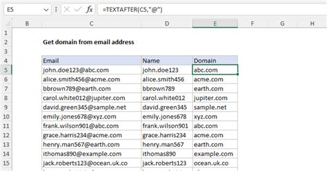 Get Domain From Email Address Excel Formula Exceljet