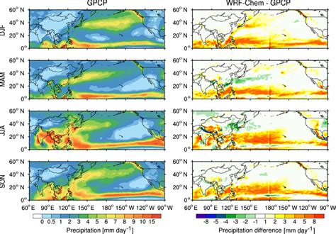Spatial Distributions Of Seasonal Averaged Precipitation From The Gpcp