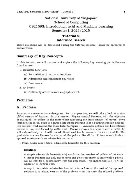 Tutorial Solution NIL National University Of Singapore Babe Of Computing CS S Studocu