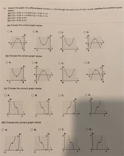 Solved 13 Sketch The Graph Of A Differentiable Function