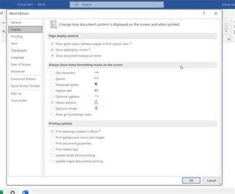 Saved Word Document Not Showing On Print Preview Or Printing Out
