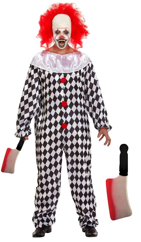 Evil Scary Clown Costume Halloween Horror Circus Clown Costume With