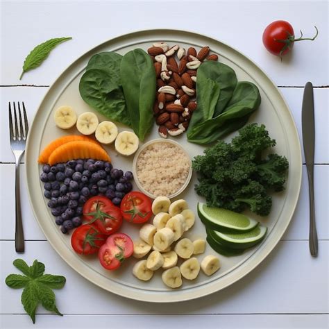 Balanced Diet Plant Based Meal Premium Ai Generated Image