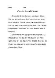 Categorize And Classify ESL Worksheet By Eschreiber