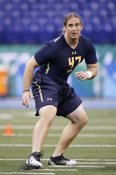 Offensive Lineman Chad Wheeler Of Usc In Action During The Nfl Combine