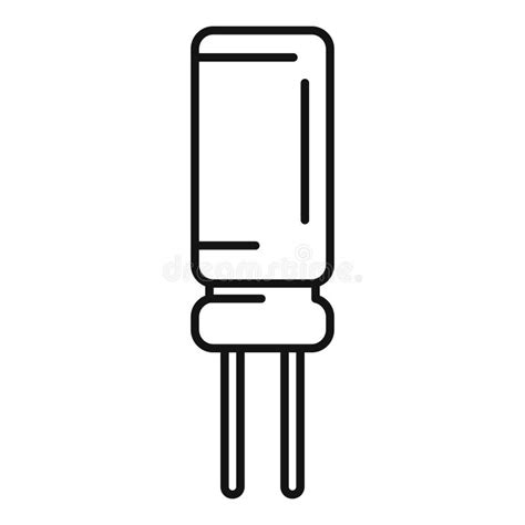 Central Resistor Icon Outline Vector Electric Circuit Stock Vector