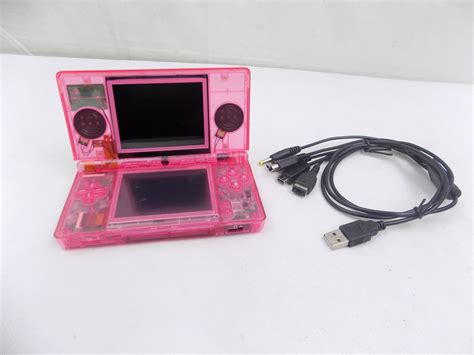 Like New Nintendo Ds Lite Clear Pink Shell Handheld Console Charger