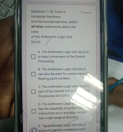 solved question 1 d ﻿from a 5 ﻿pointscomputer hardware
