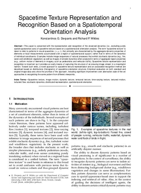 Pdf Spacetime Texture Representation And Recognition Based On A Spatiotemporal Orientation