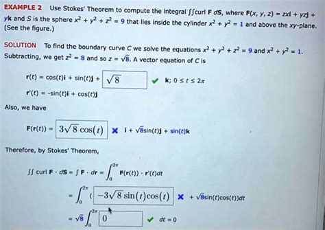 Solvedexample 2 Use Stokes Theorem To Compute The Integral Ffcurl F