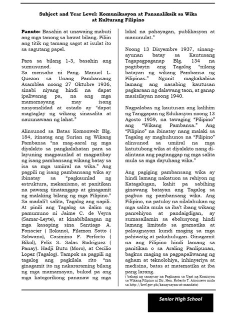 Nat Reviewer Komunikasyon At Pananaliksik 110638 Pdf