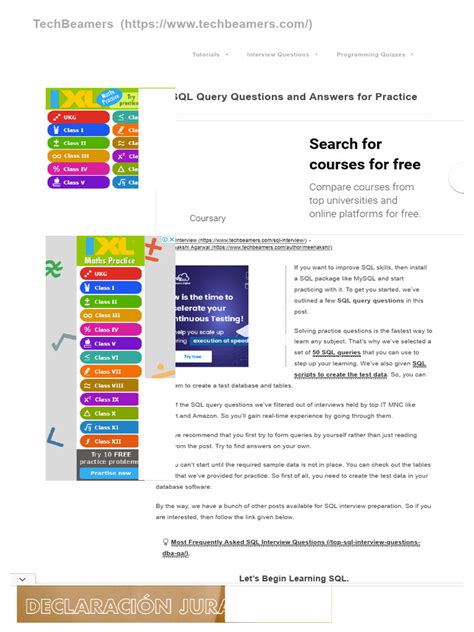 50 Sql Interview Questions Pdf Selenium Software Databases